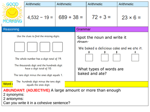 Year 5 morning task powerpoints | Teaching Resources