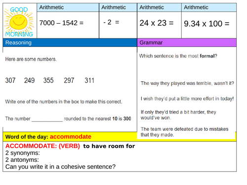 Year 5 morning task powerpoints | Teaching Resources