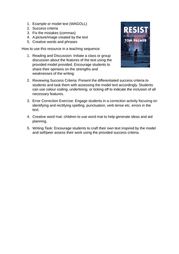 Year 5. Resist by Tom Palmer. Dance Review. Chapter 7. | Teaching Resources