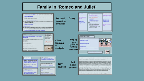 Family in 'Romeo and Juliet': revision lesson and full model answer ...