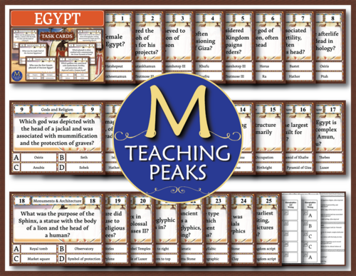 Ancient Egypt: Fun Engaging History Social Studies Task Cards Activity ...