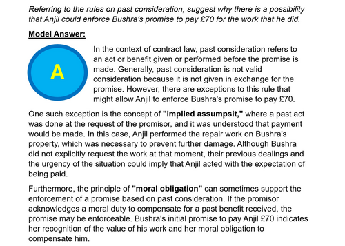 AQA A Level Law Model Answers - Full Papers - Paper 3a (Contract ...