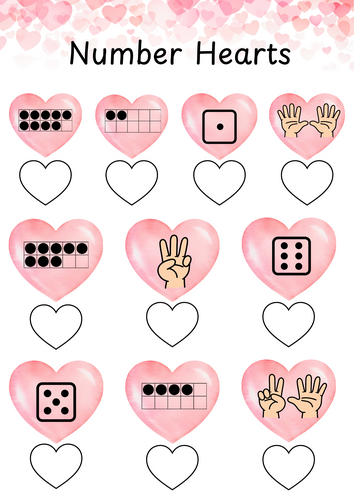 Number Recognition Hearts | Teaching Resources