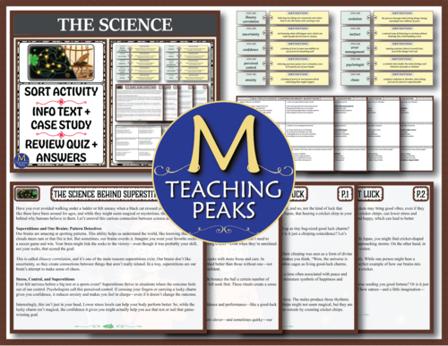 Science Behind Superstitions Reading Comprehension & Sort Activities ...
