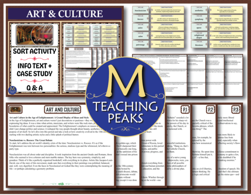 Enlightenment Lessons: Art & Culture Reading & Sort Activity Station ...