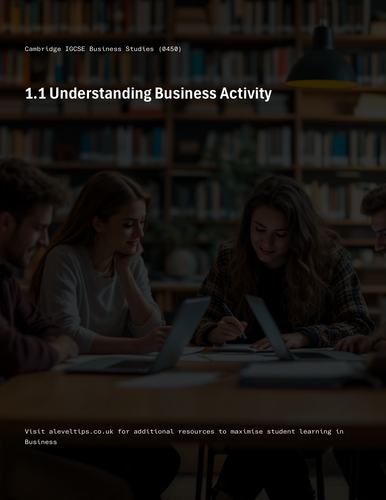 Cambridge IGCSE Business Study Guide Unit 1.1 Purpose Nature of ...
