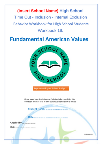 In / Out School Suspension Workbook 19. Fundamental American Values ...