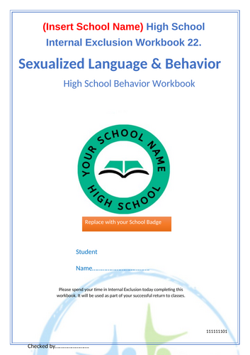 In / Out School Suspension Workbook 22. Sexualized Language & Behavior ...