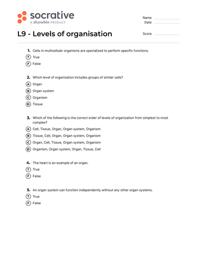 KS3 Organisation Lesson | Teaching Resources
