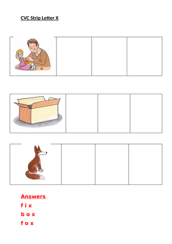 (Oxford Reading Tree) Reception level Phonics CVC Strips – Letter Sound ...