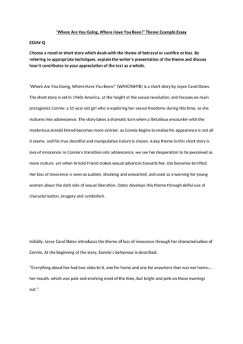 Where Are You Going, Where Have You Been Higher English Critical Essay ...