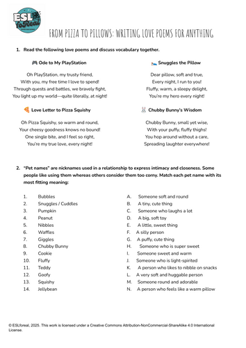 Valentine's day: write a poem to your pillow? | Teaching Resources
