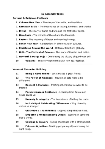 50 Engaging Primary School Assembly Ideas: Inspiring Themes, Values ...