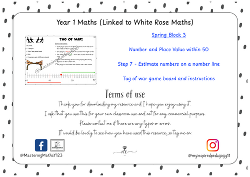 Estimate numbers (numberline to 50) - Year 1 White Rose Maths Spring ...