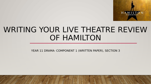 GCSE Drama- writing your live theatre review. | Teaching Resources