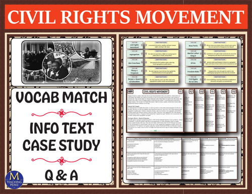 Modern History Civil Rights Movement Reading Comprehension Activity ...