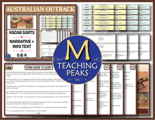 Australian Outback Reading Activity Center Language Arts SEL Geography ...