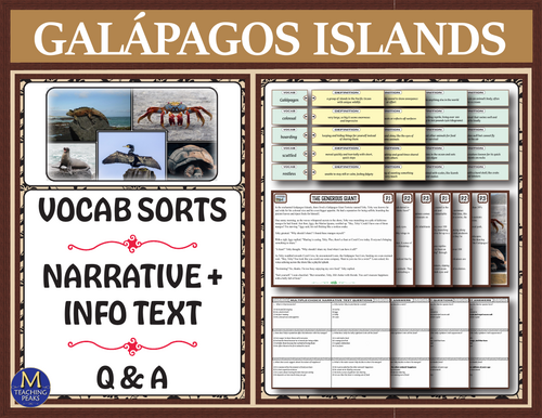 Galápagos Islands Reading Activity Center Language Arts SEL Geography ...