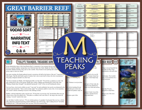Great Barrier Reef Reading Activity Center Language Arts SEL Geography ...