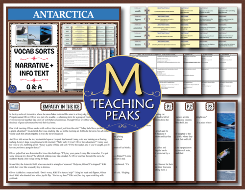 Antarctica Reading Activity Center Language Arts SEL Geography Biology ...