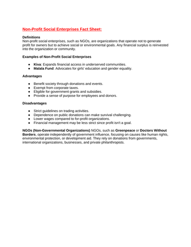 IB Business Management: 1.2 Business Entities | Teaching Resources