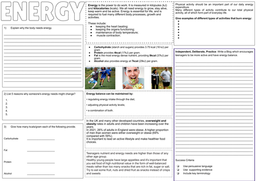 KS4 Food Worksheets | Teaching Resources