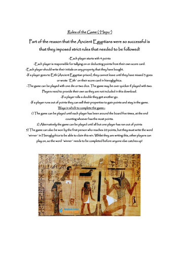 Ancient Egypt Timeline Boardgame- A Fun History Activity for Students ...