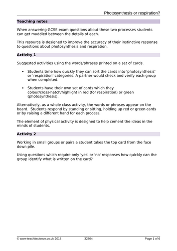 GCSE Biology: Bioenergetics Full Lesson Slides | Teaching Resources