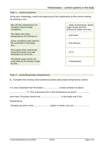 GCSE Biology: Homeostasis, Nervous System and Reproduction Full Lessons ...