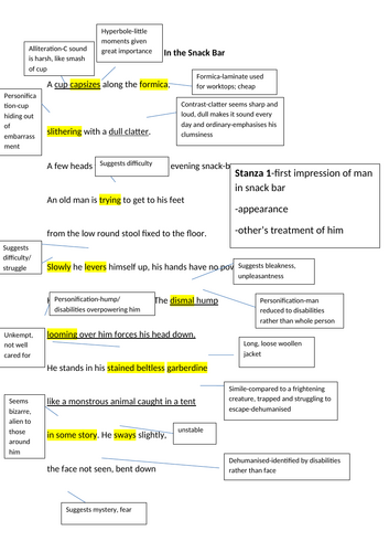 National 5 English Edwin Morgan Annotated Poems | Teaching Resources