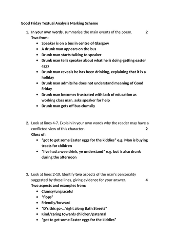 N5 English Edwin Morgan 'Good Friday' Resources | Teaching Resources