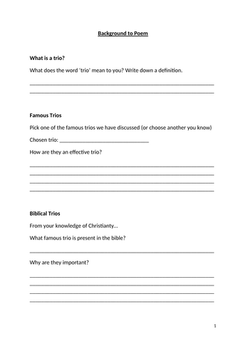 N5 English Edwin Morgan 'Trio' Resources | Teaching Resources