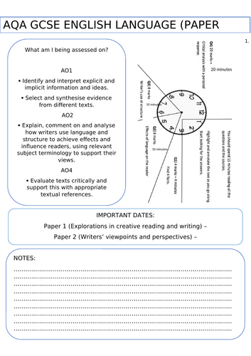 English Language - Paper 1 and Paper 2 pupil booklet | Teaching Resources