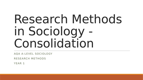 Research Methods in Sociology - Complete Scheme of Work | Teaching ...