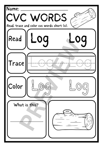 CVC Words Worksheets - Short "A"E"I"O Sound learners practice reading ...