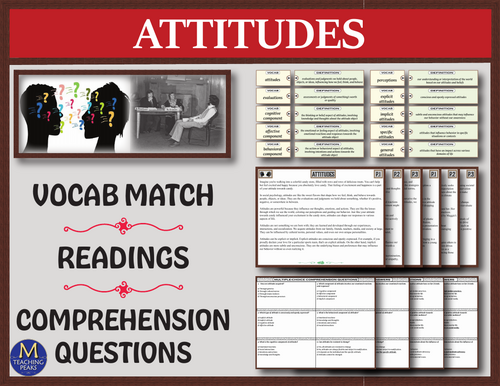 Social Psychology: Attitudes Reading Comprehension & Sorting Activity ...
