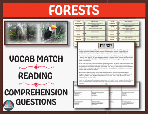 Animal Habitats: Forests Reading & Sort Activity for Biology Science ...