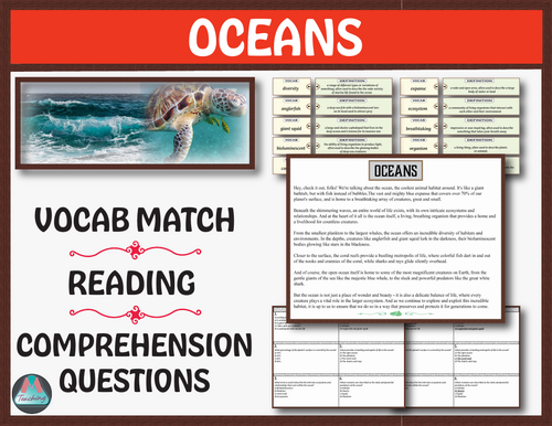 Animal Habitats: Oceans Reading & Sort Activity for Biology Science ...