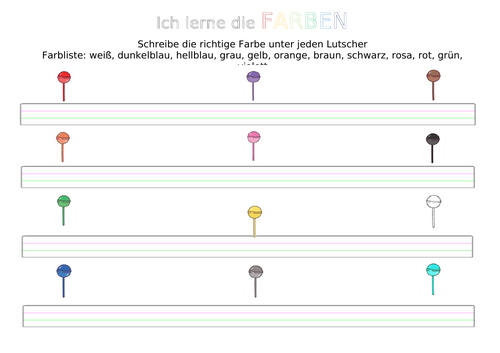 [German A1] Ich lerne die Farben (learn colors) | Teaching Resources