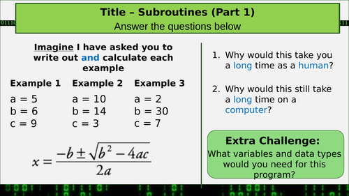 Gcse Ocr Computer Science J277 02 Practical Python Programming Lesson