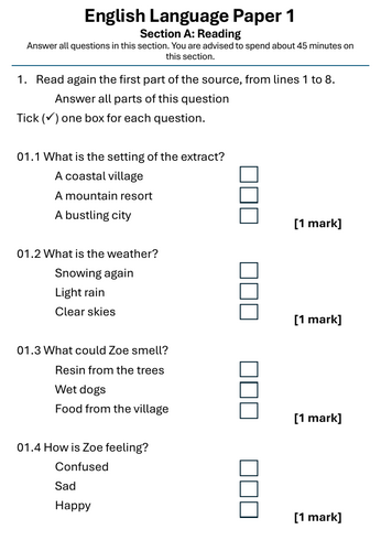 New format AQA English Language sample exam papers for 2026 series ...