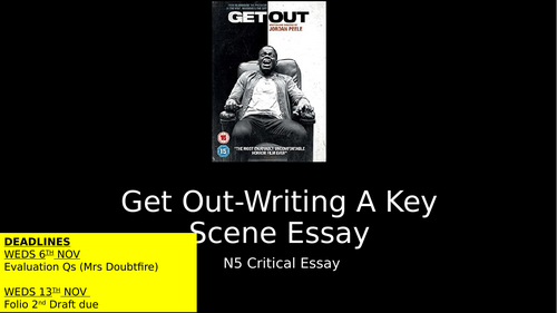 Get Out N5/Higher English Critical Essay Unit | Teaching Resources