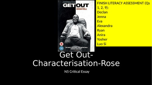 Get Out N5/Higher English Critical Essay Unit | Teaching Resources
