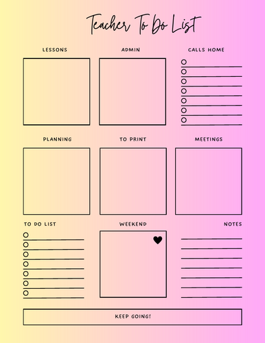 Teacher To Do List | Teaching Resources