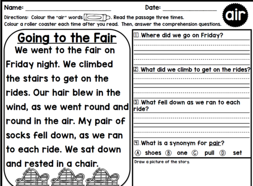 R-controlled vowel reading passages. | Teaching Resources