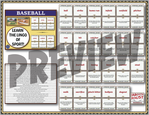 Language of Baseball: Fun Vocabulary Sorting Activity Center Sport PE ...