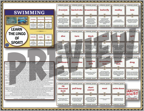 Language of Swimming: Fun Vocabulary Sorting Activity Center Sport PE ...