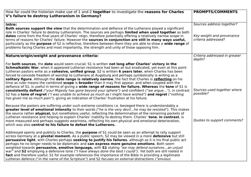 Edexcel History A Level Luther Source question | Teaching Resources