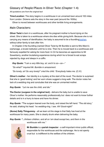 Oliver Twist: Ch.1-4 for new readers (worksheets) | Teaching Resources