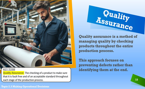 Edexcel GCSE Business - Managing Quality | Teaching Resources